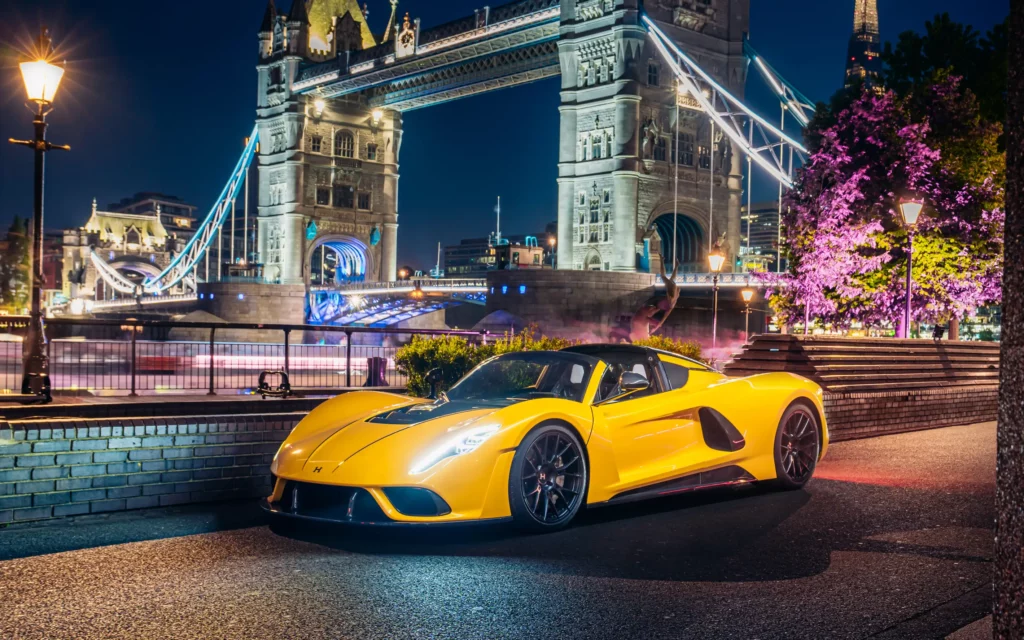 'Summer Yellow' Venom F5 Roadster Explores London | Venom F5 Gallery
