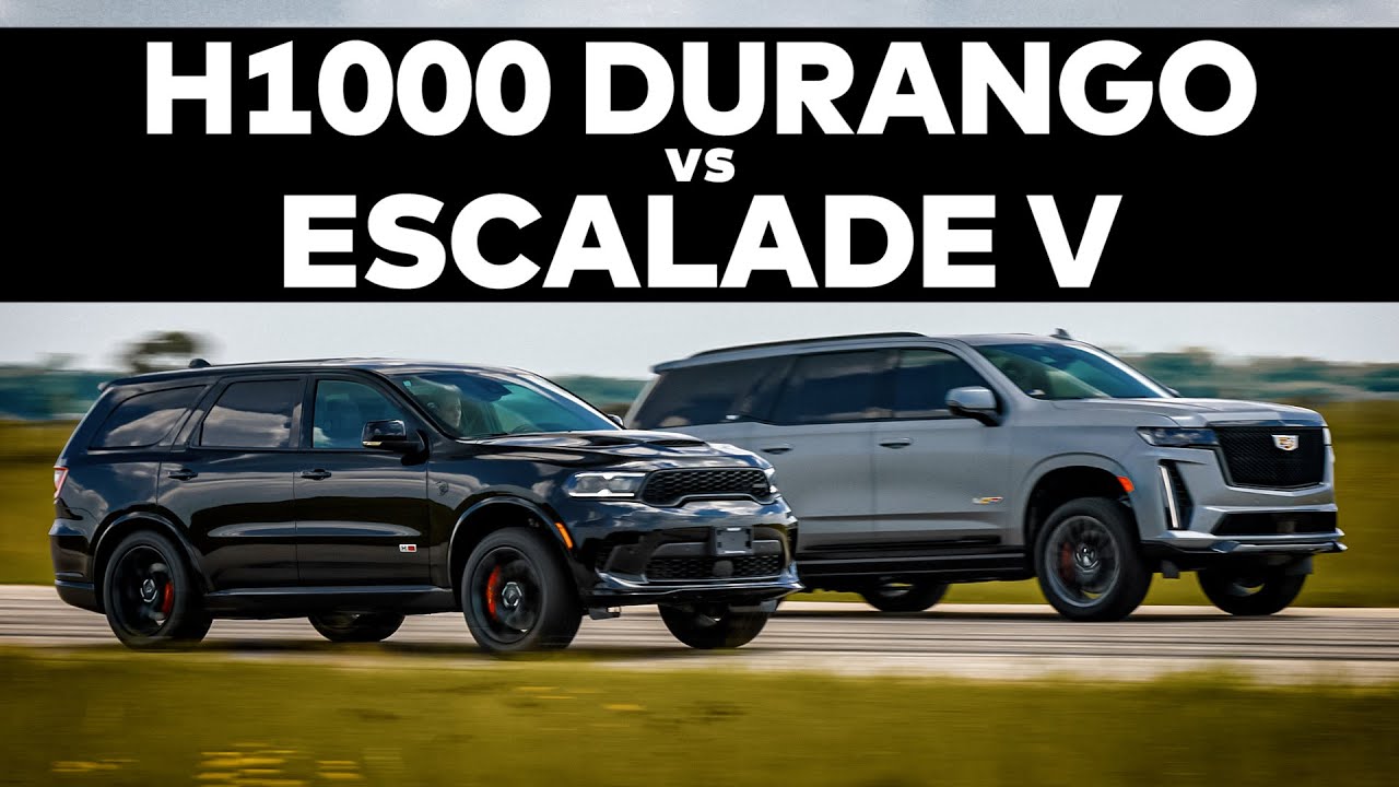 Supercharged Escalade V vs 1000 HP Durango! // DRAG RACE COMPARISON