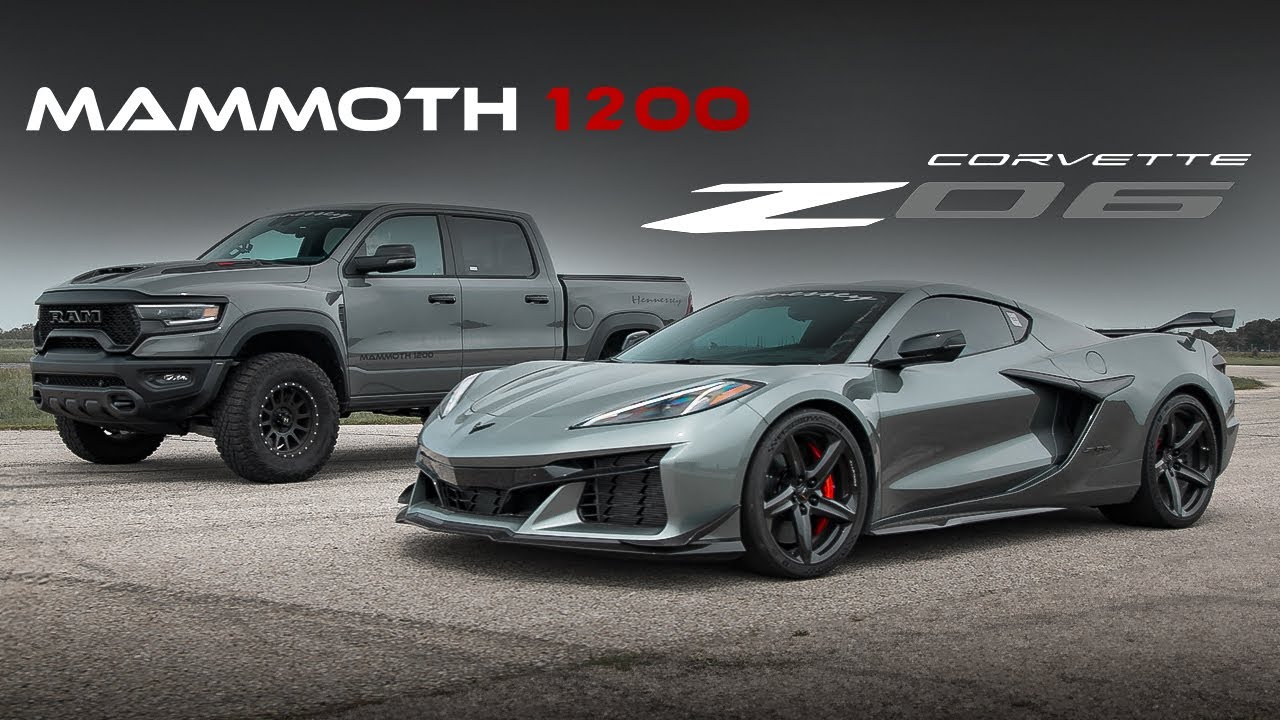 MAMMOTH 1200 vs. Carbon Z06 | Truck vs. Supercar | World's QUICKEST RAM TRX